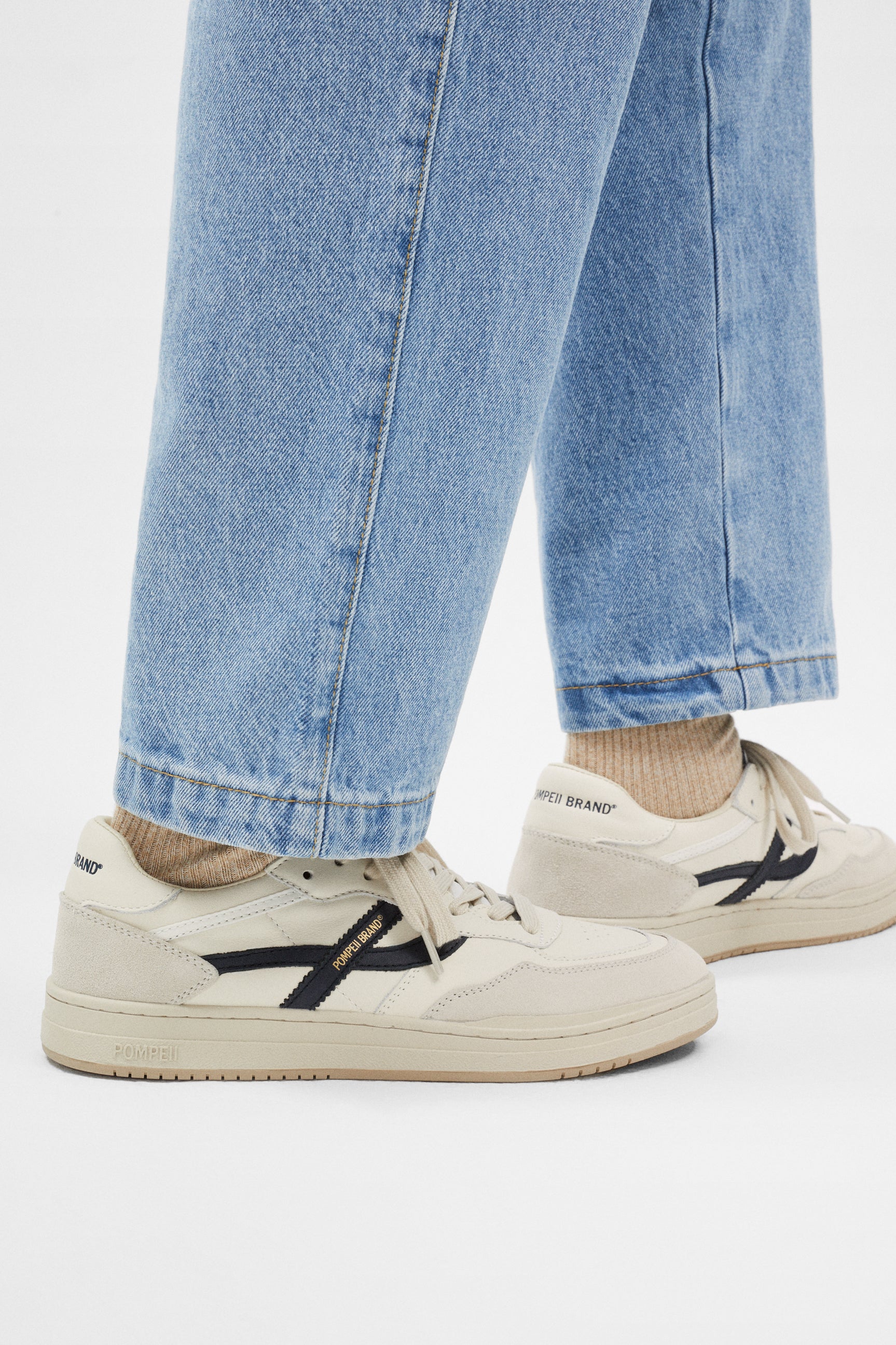 ELAN PIPPA LEATHER ECRU NAVY - Pompeii